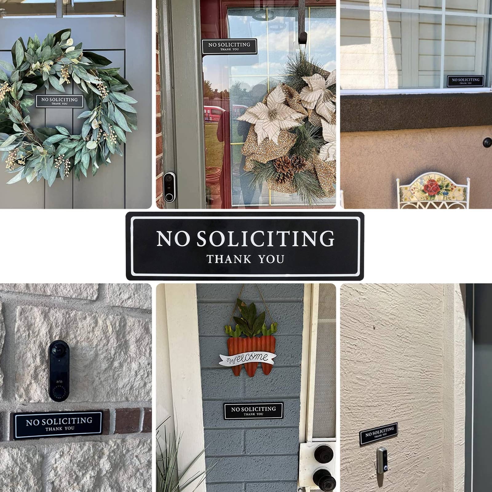 No Soliciting Sign for Home & Office - Weatherproof No Solicitors Sign ...