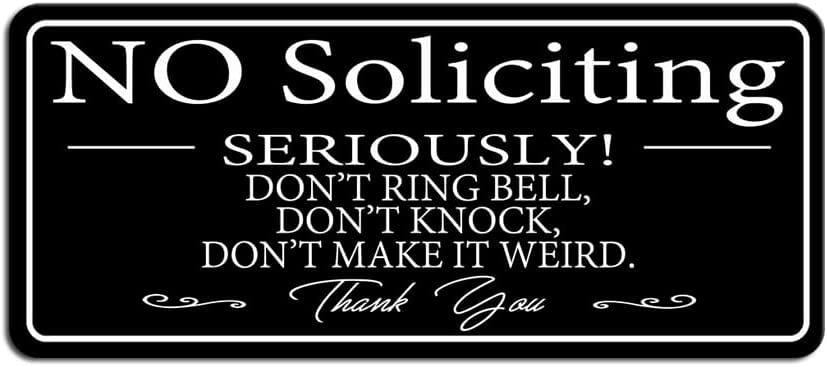 No Soliciting Sign for House /Office,No Soliciting Signs for Home,Thick ...