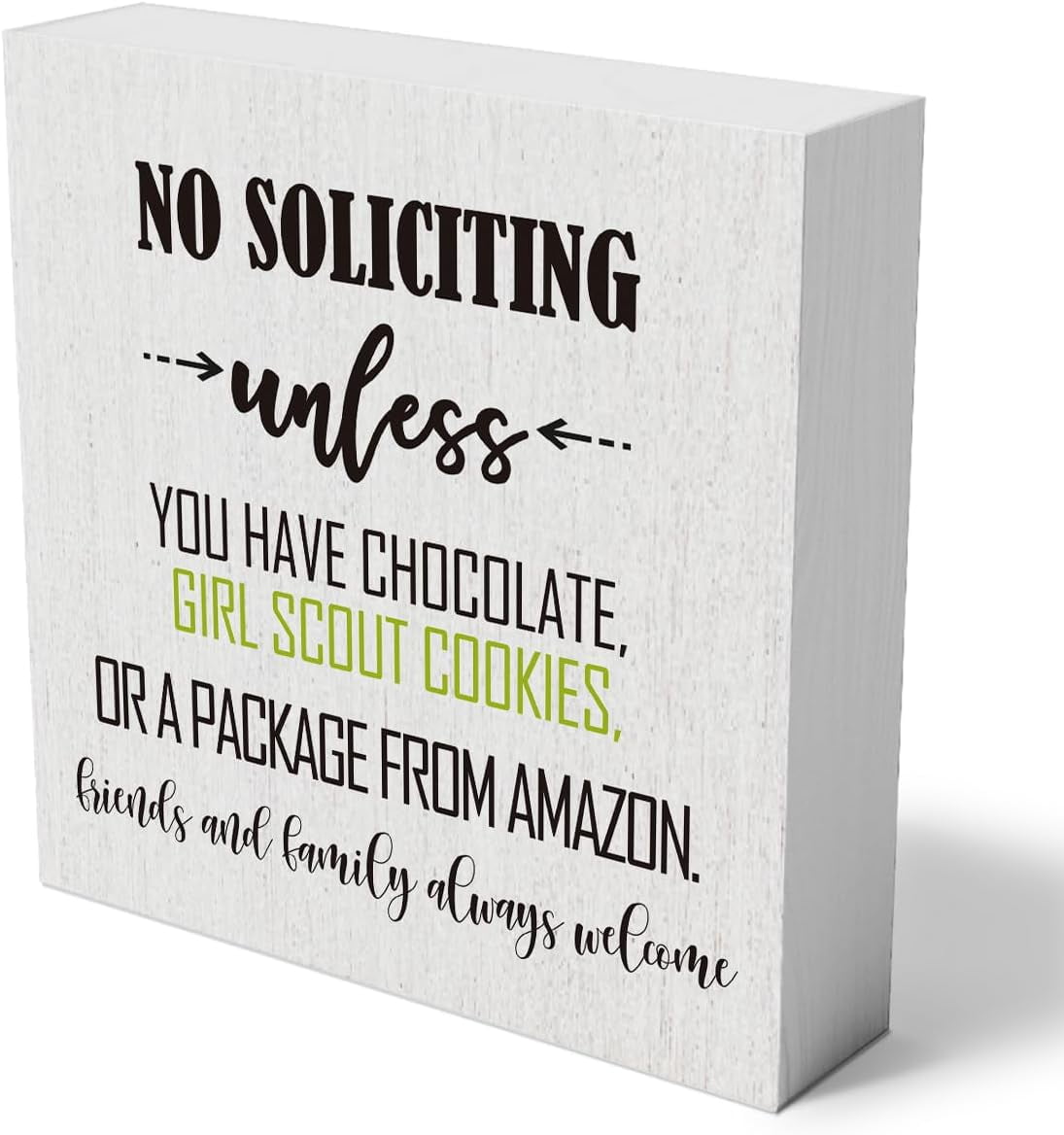No Soliciting Wooden Box Sign Decorative Funny Home Entrance Reminder ...