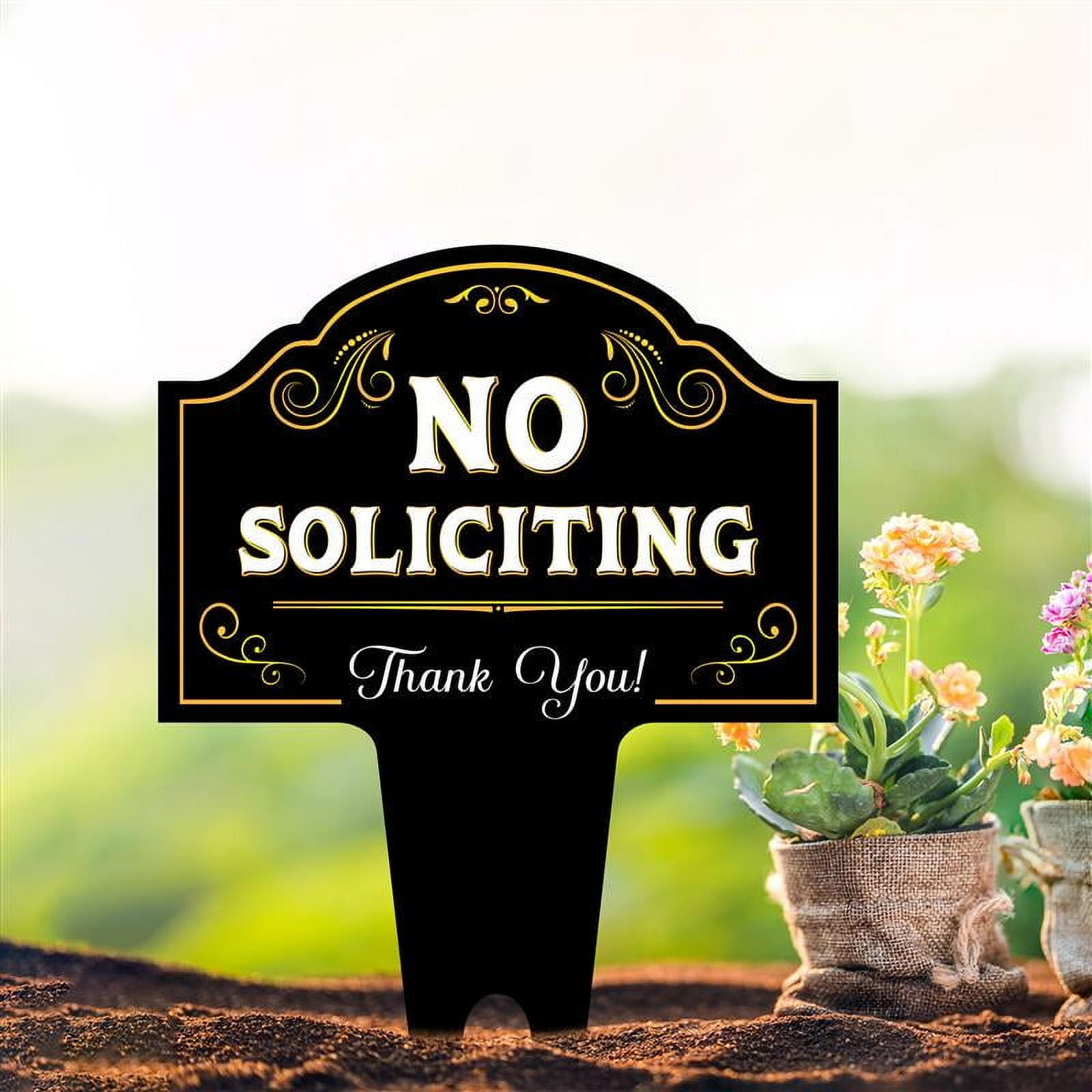No Soliciting Yard Sign with Metal Stakes, Outdoor Sign for House, Home ...