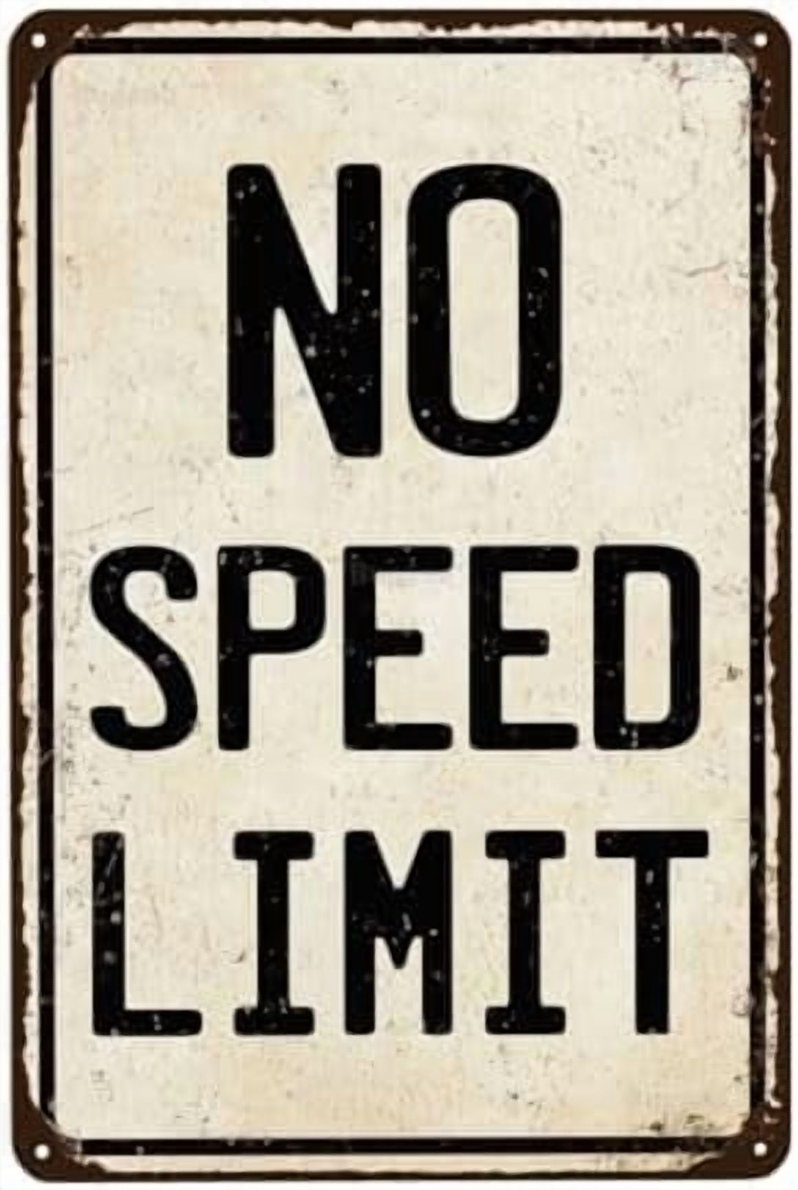 No Speed Limit Vintage Metal Sign, Retro Tin Signs Posters for Man Cave ...