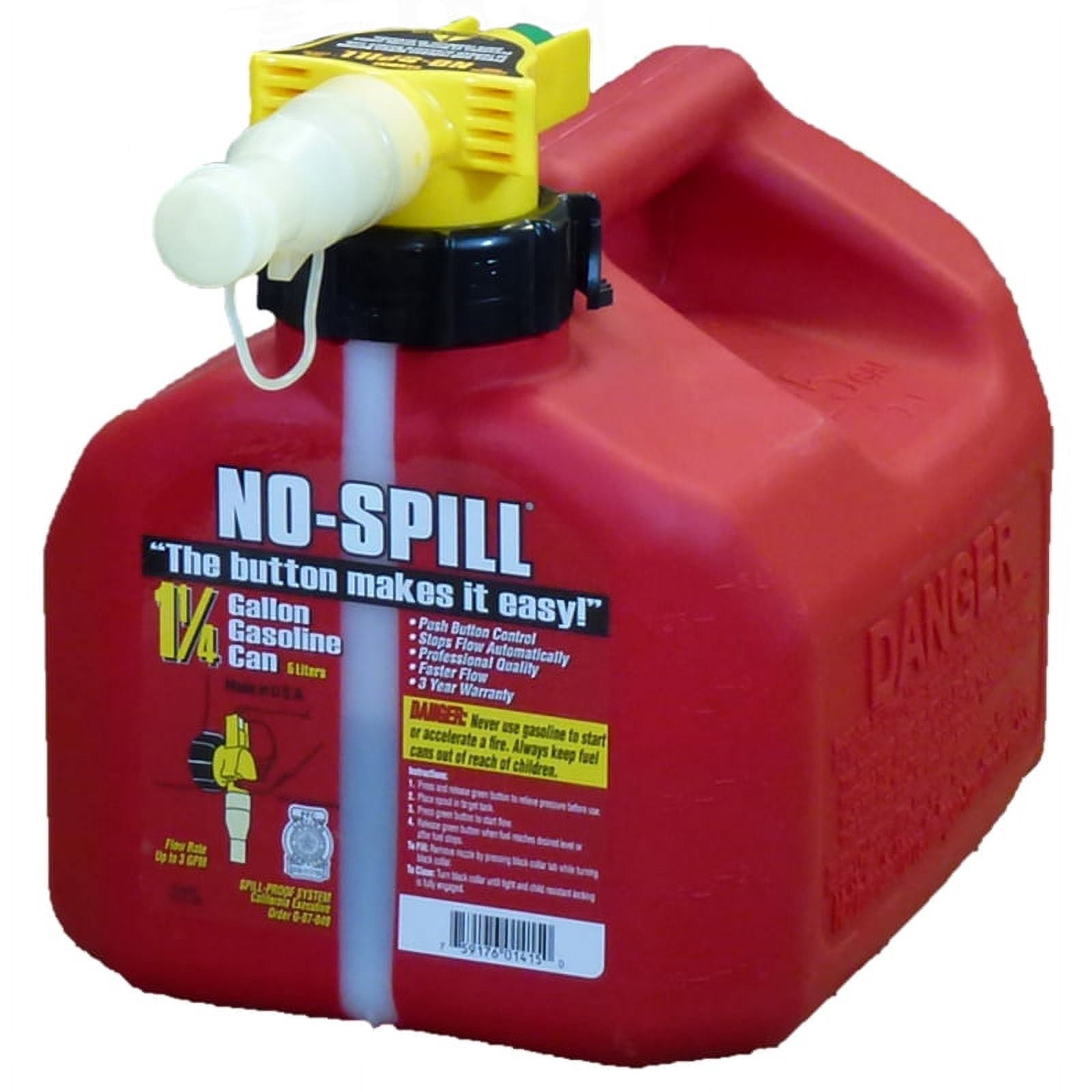 No Spill Gas Can, 1.25 gallons - Walmart.com