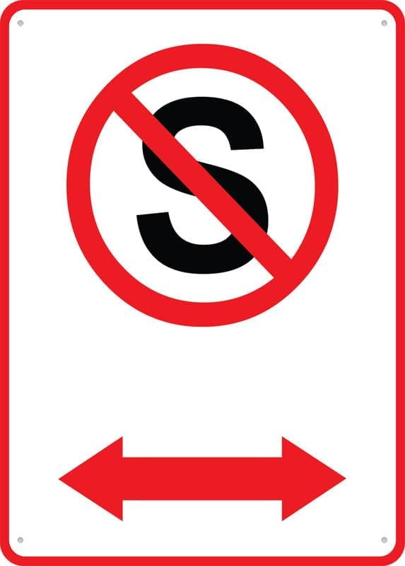 No Standing Two Way Arrow Sign Outdoor Metal Sign - 12 X 8 Metal Signs ...
