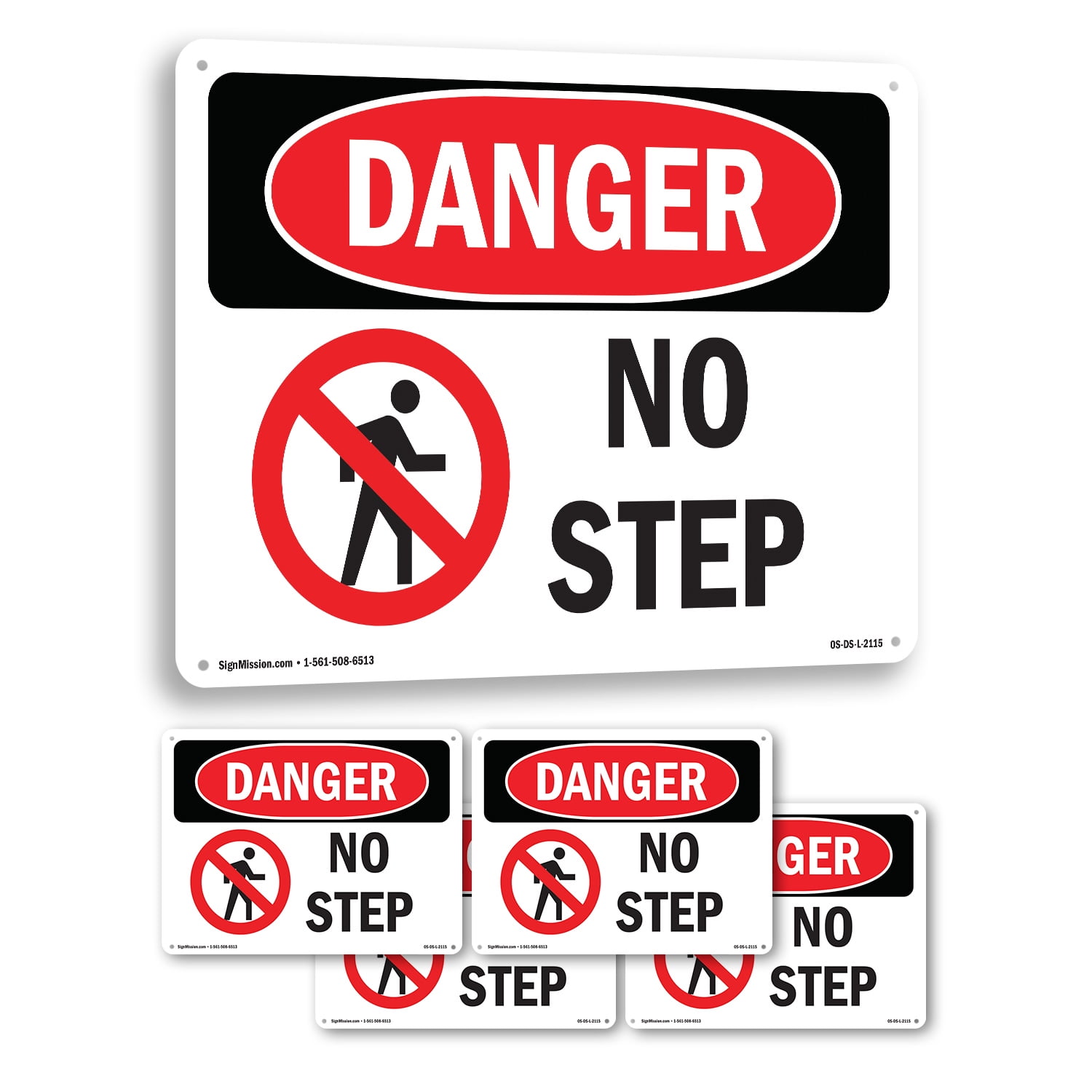 No Step OSHA Danger Aluminum Sign 10 Inch x 7 Inch - 5 Pack - Walmart.com