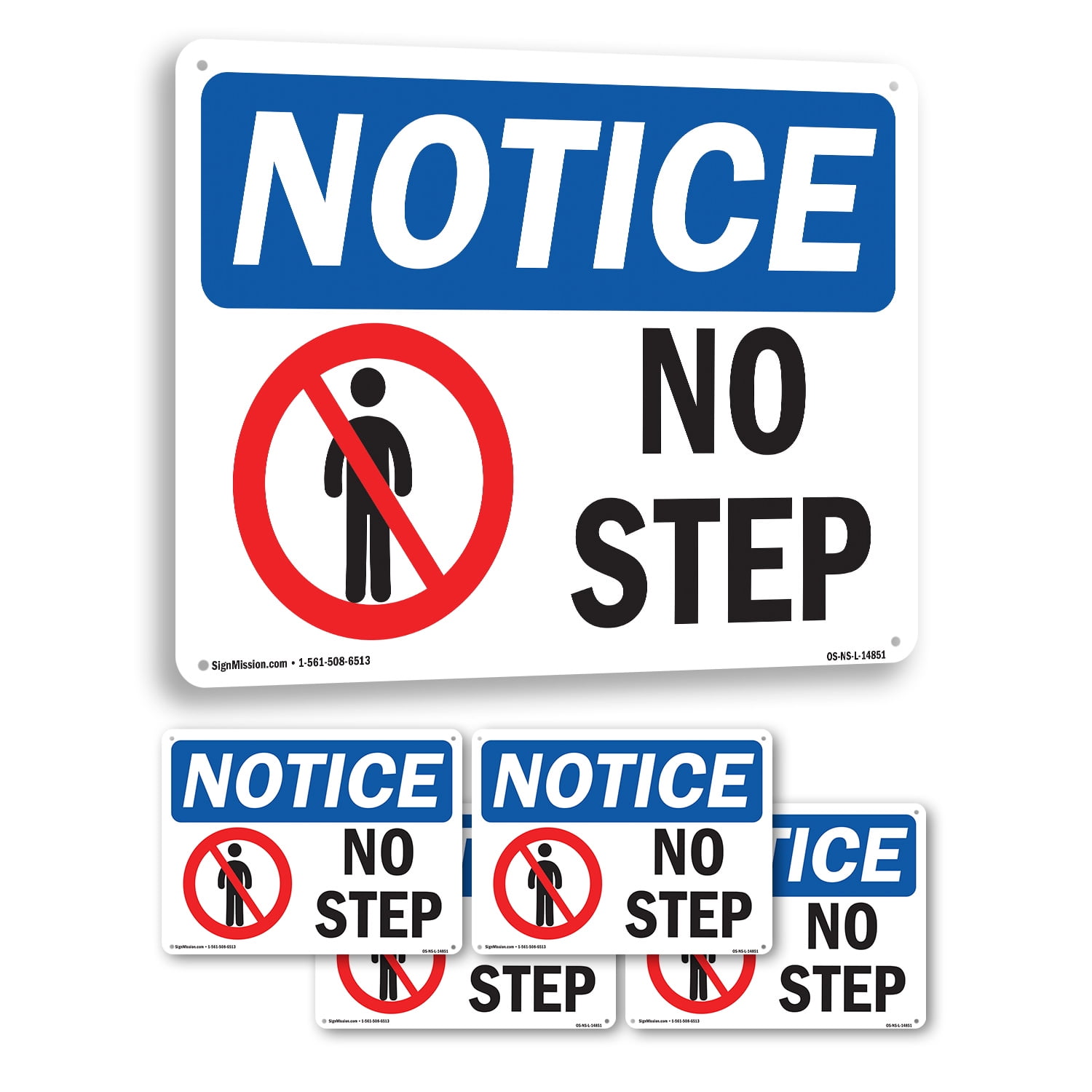 No Step OSHA Notice Aluminum Sign 24 Inch x 18 Inch - 5 Pack - Walmart.com