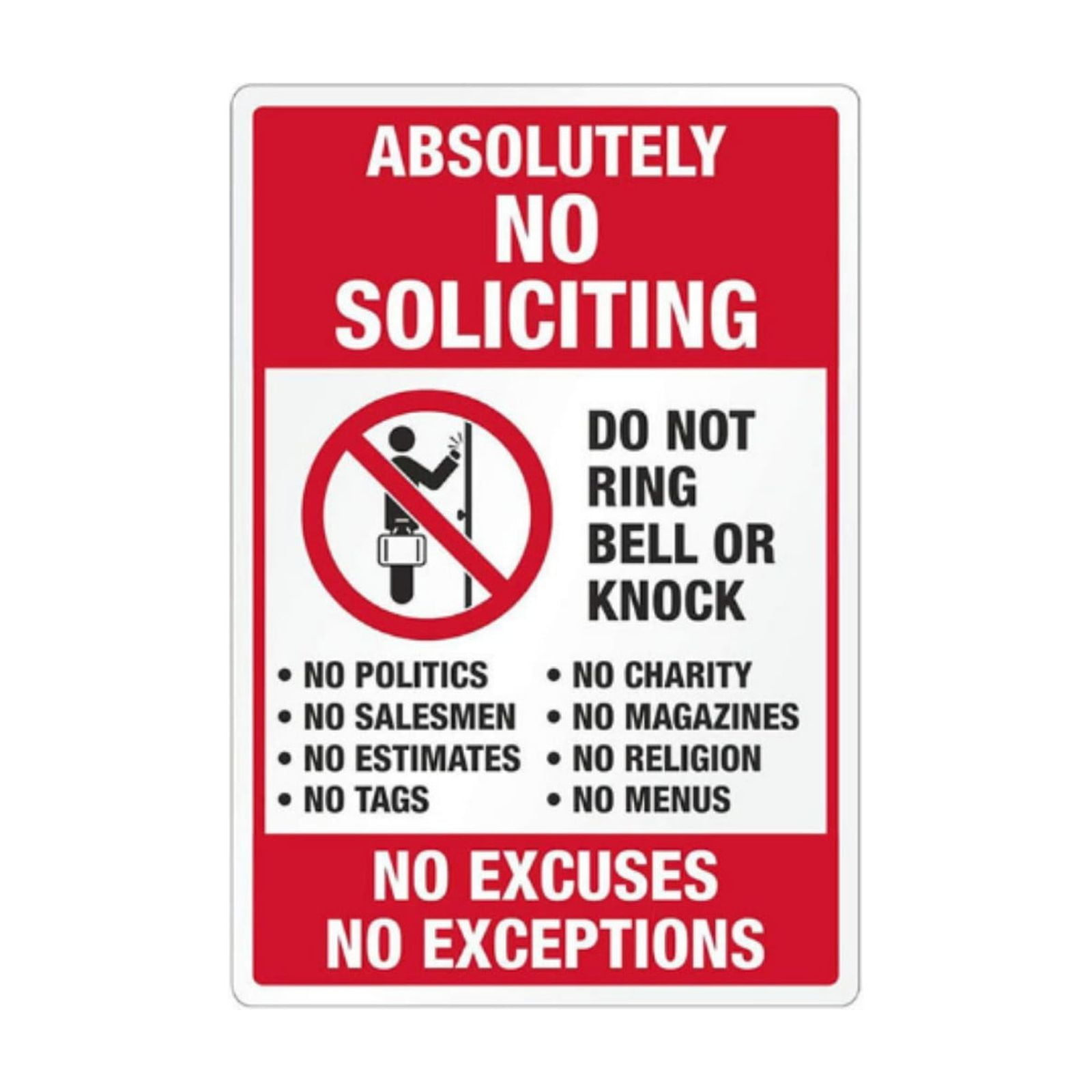 No Stickers Allowed/ No Soliciting Sign Adhesive No Soliciting Sign ...