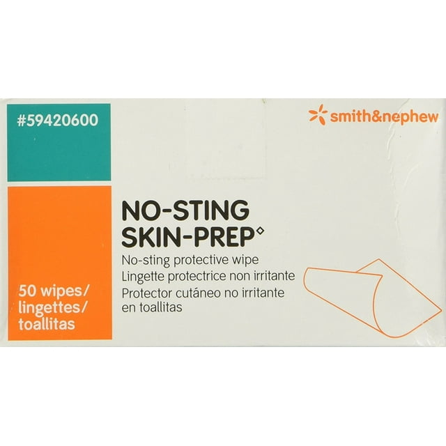 Smith & Nephew No Sting Skin Prep Wipes, Medical Barrier, Alcohol-Free ...