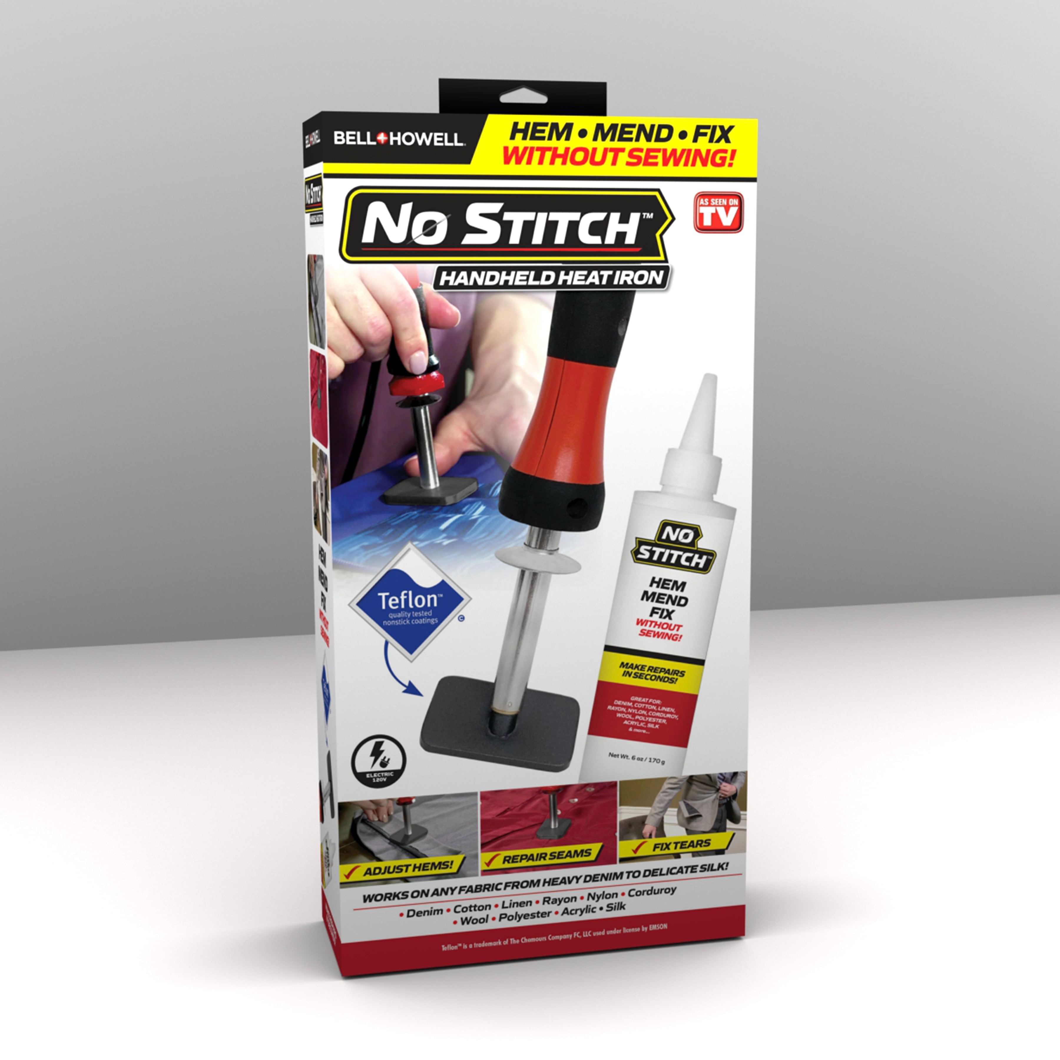 No Stitch™ Quick Fix Sewing Kit - Easiest Way to Hem, Mend & Repair ...