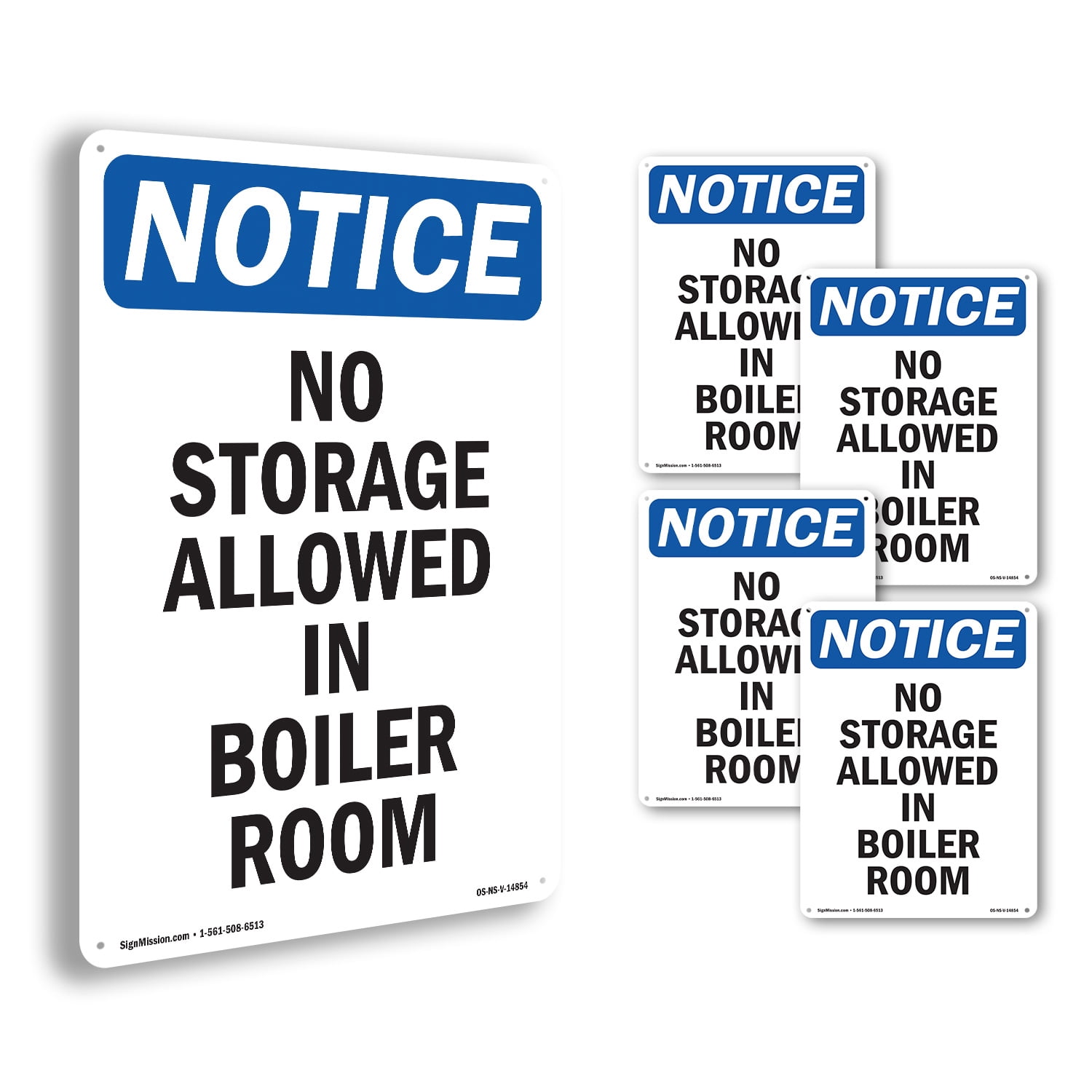 No Storage Allowed In Boiler Room OSHA Notice Rigid Plastic Sign 18 ...