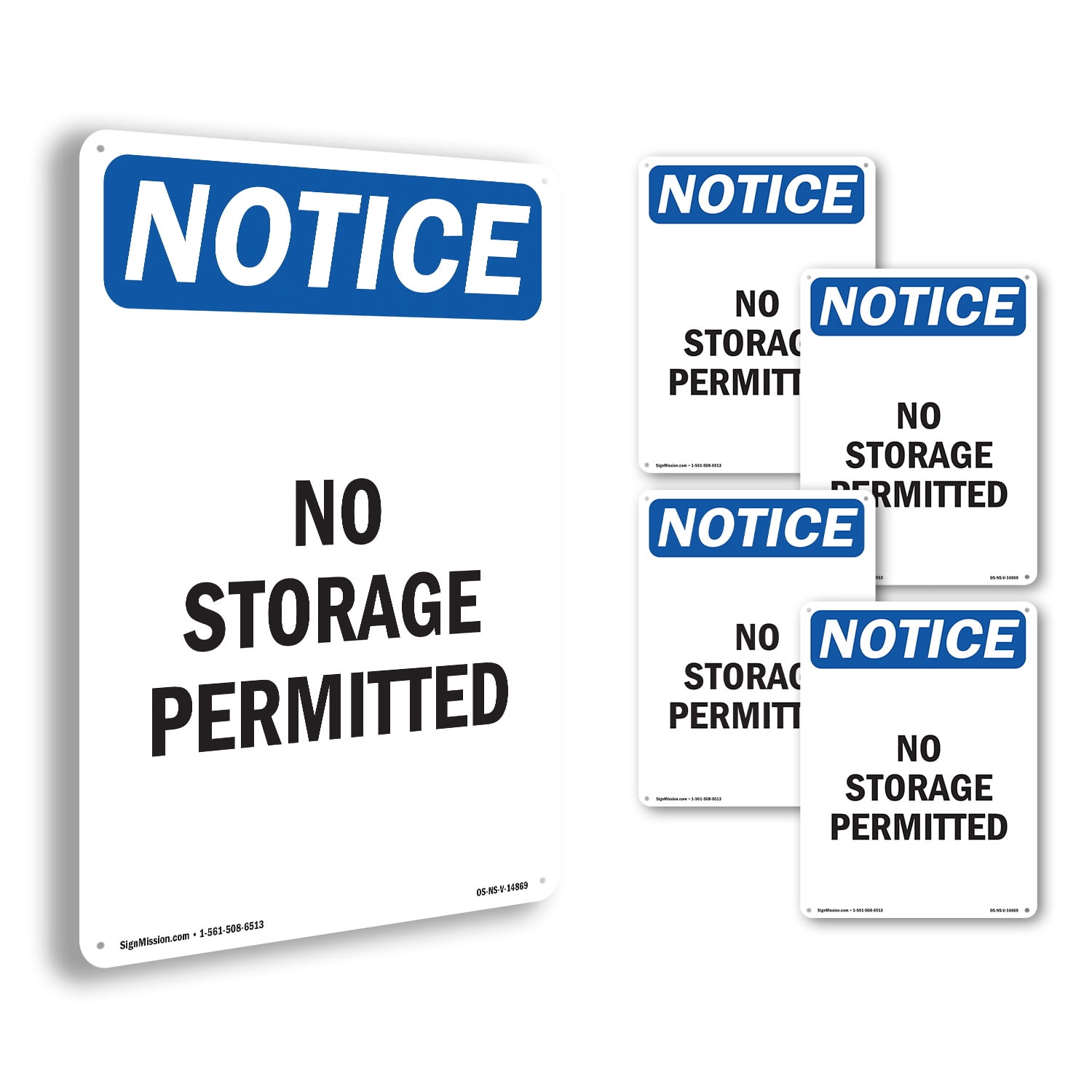 No Storage Permitted OSHA Notice Aluminum Sign 10 Inch x 7 Inch - 5 ...