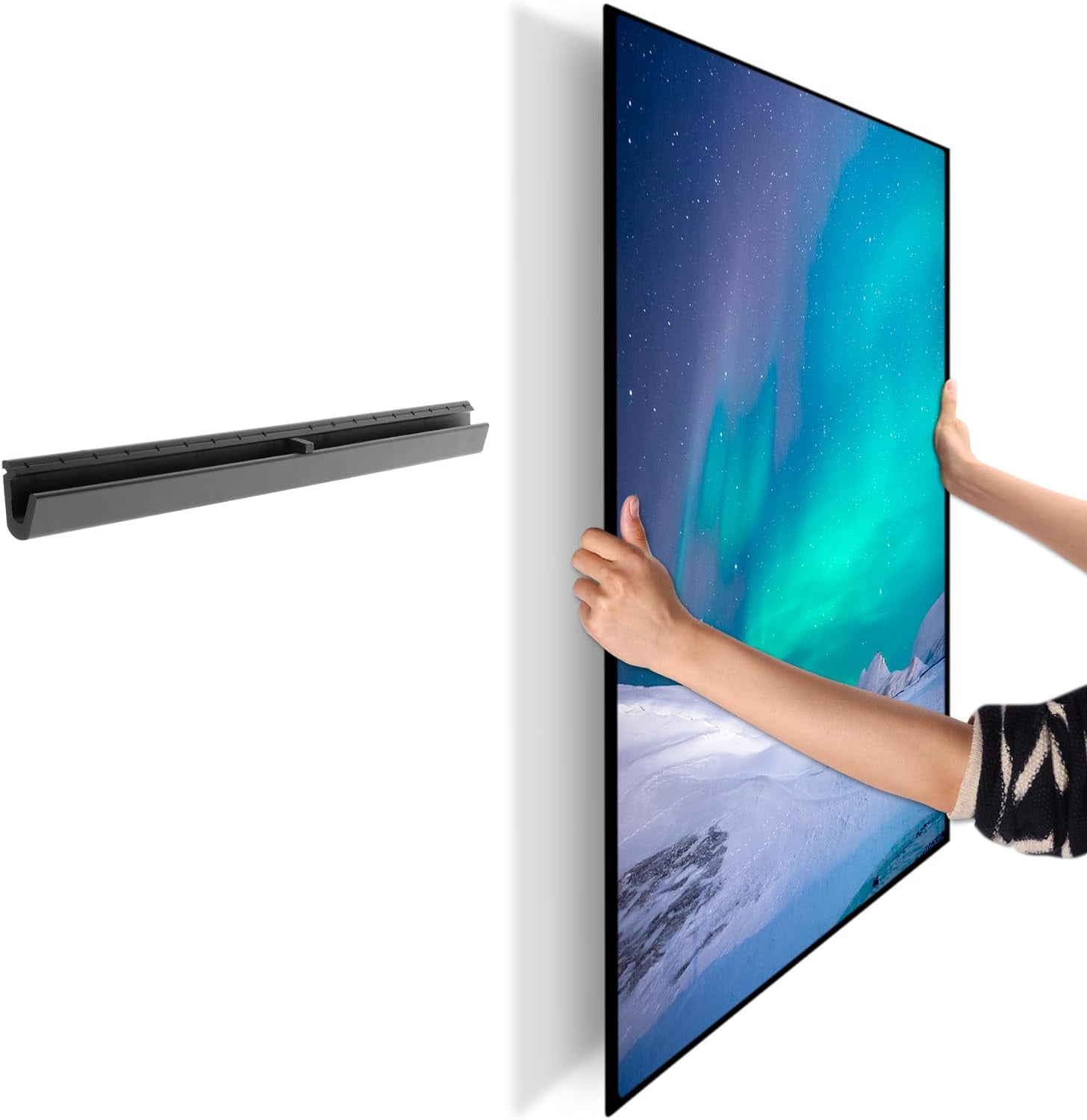 No Stud TV Mount, Wall TV Bracket Hanger for 12-55 inch Flat Screen TVs ...