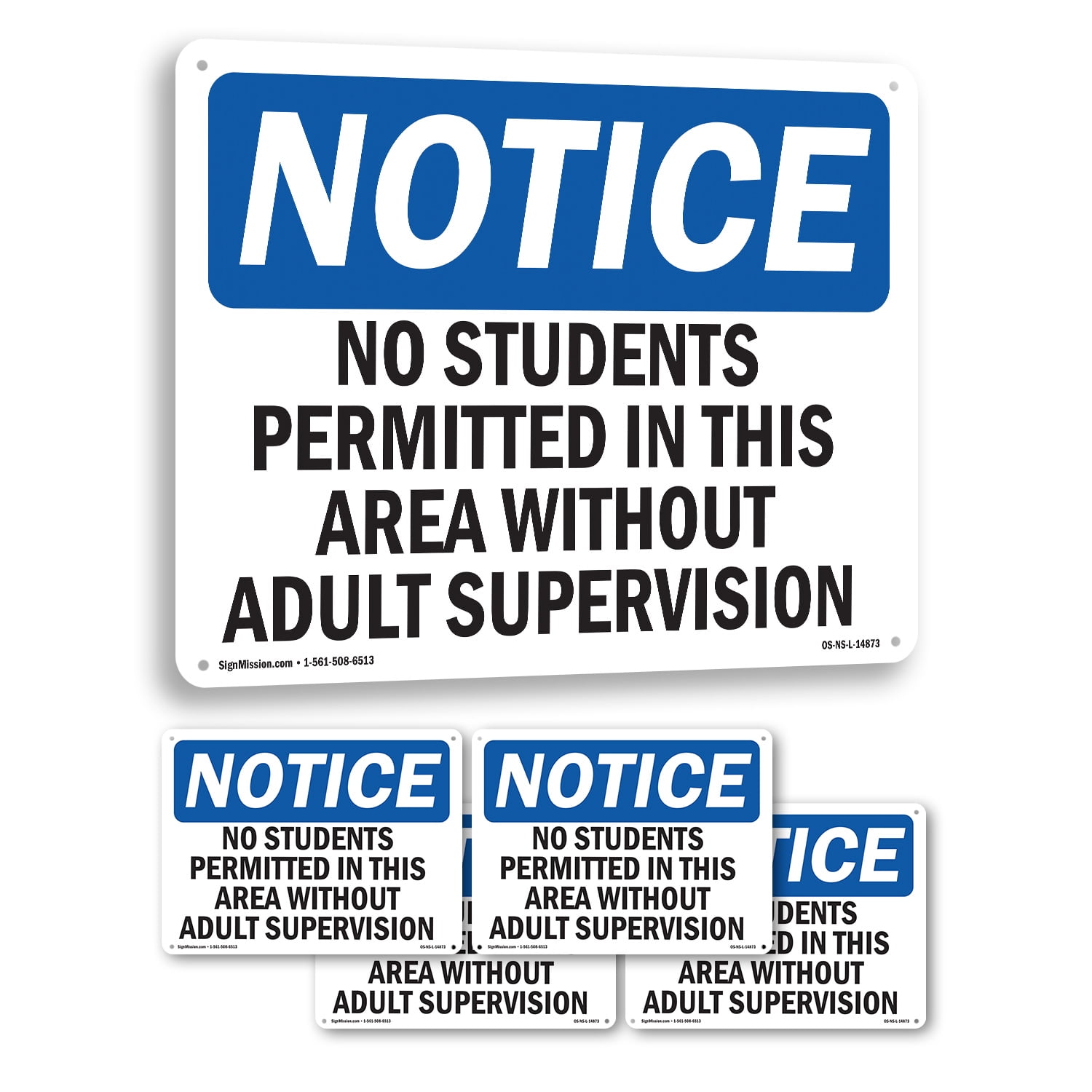 No Students Permitted In This Area Without OSHA Notice Aluminum Sign 24 ...