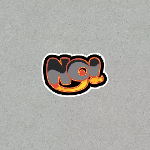 No! Stylish Black, Red & Yellow Bubble Letter Sticker - Pop Art ...