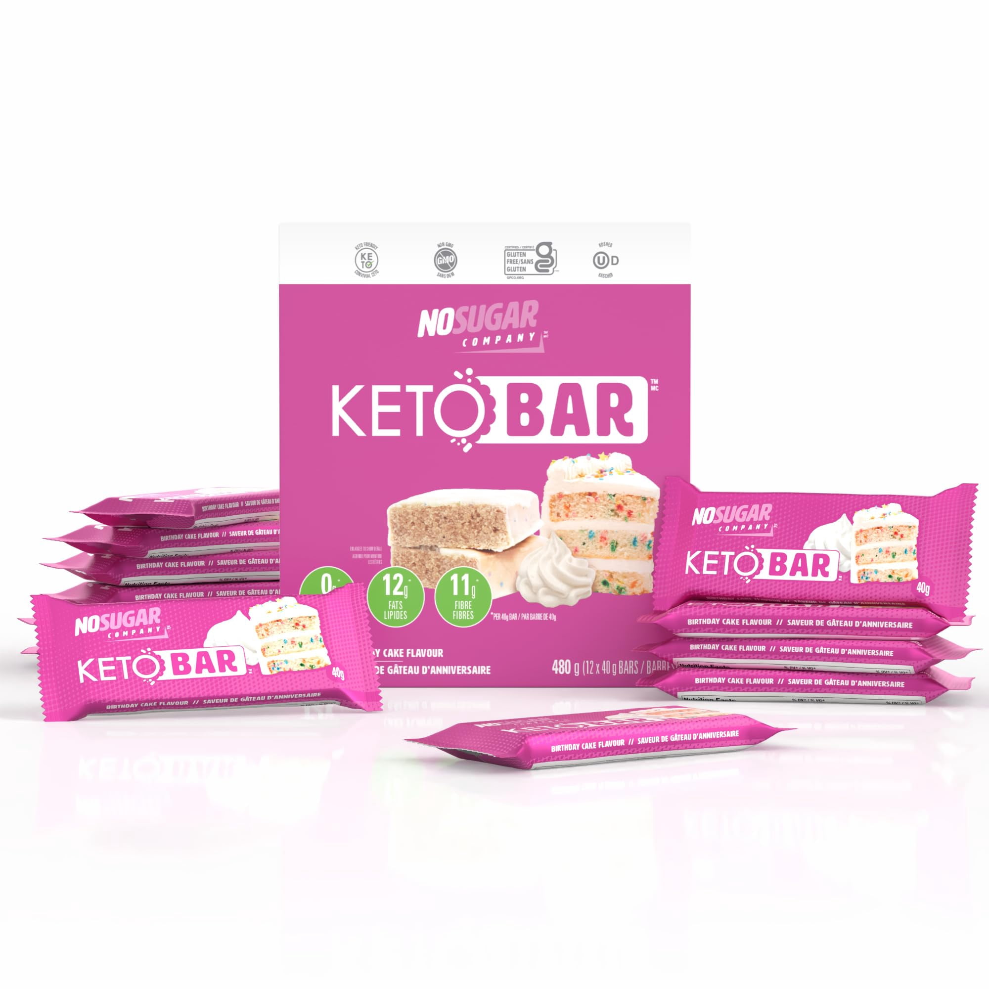 No Sugar Keto Bar KEF16 Snack - Low Carb No Sugar Keto Snack Food with ...
