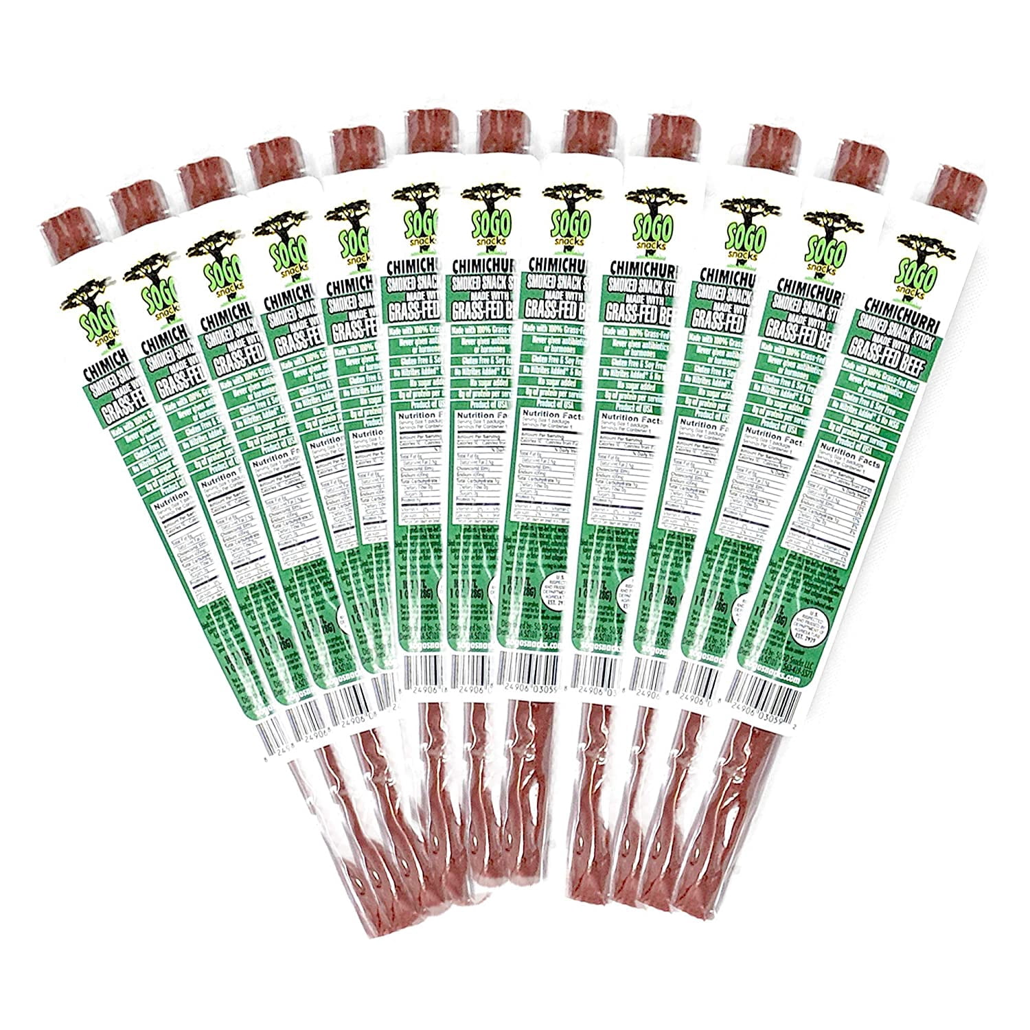 , No Sugar, Low Carb, 100% Grass-fed, Non-GMO Sticks. Gluten Snack ...