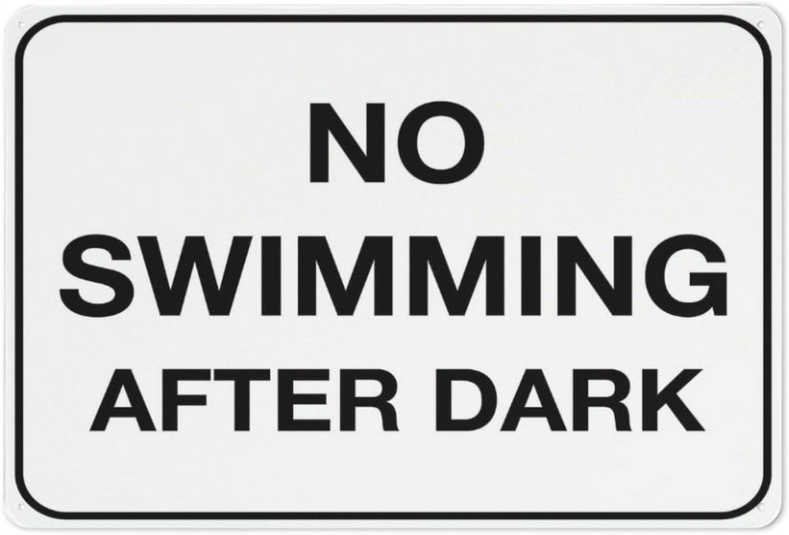 No Swimming After Dark Sign Outdoor Metal Sign - Metal Signs for ...