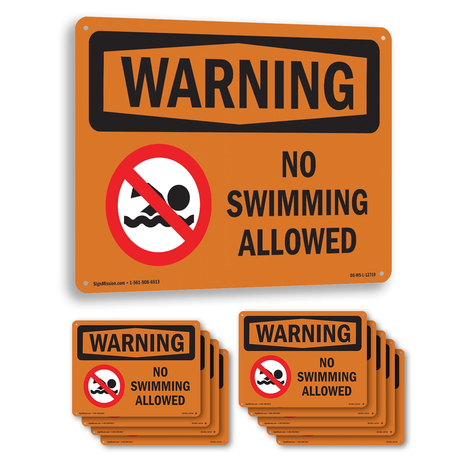 No Swimming Allowed OSHA WARNING Aluminum Sign 10 Inch x 7 Inch - 10 ...