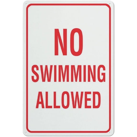 No Swimming Allowed Sign Outdoor Metal Sign - 12 X 8 Metal Signs For ...