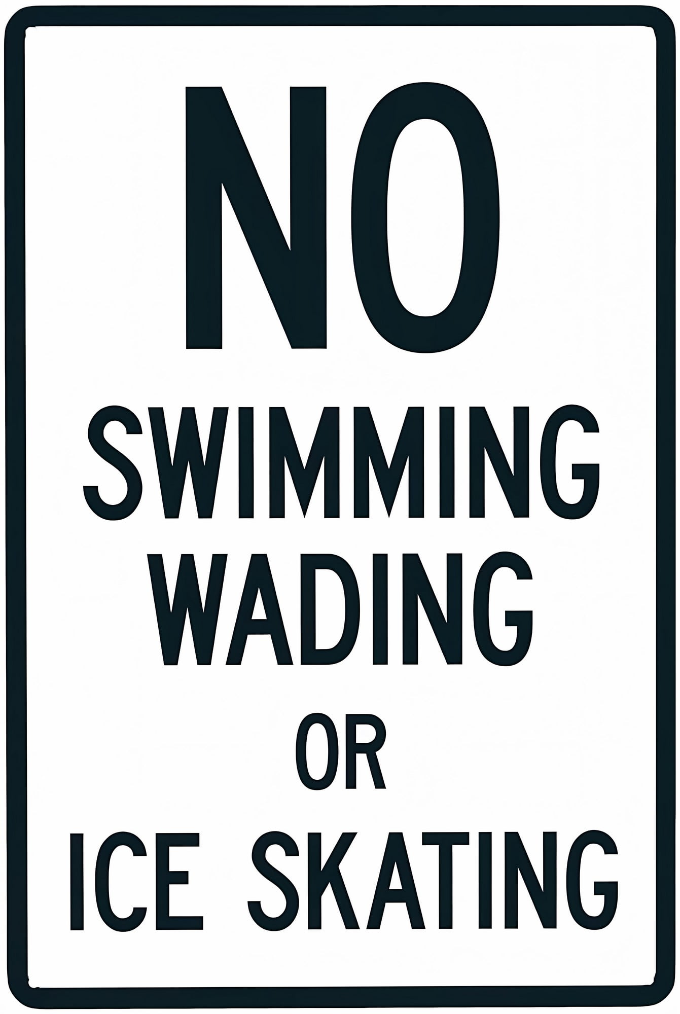No Swimming Wading Or Ice Skating Sign - 8"x12" Retro Aluminum Pool ...