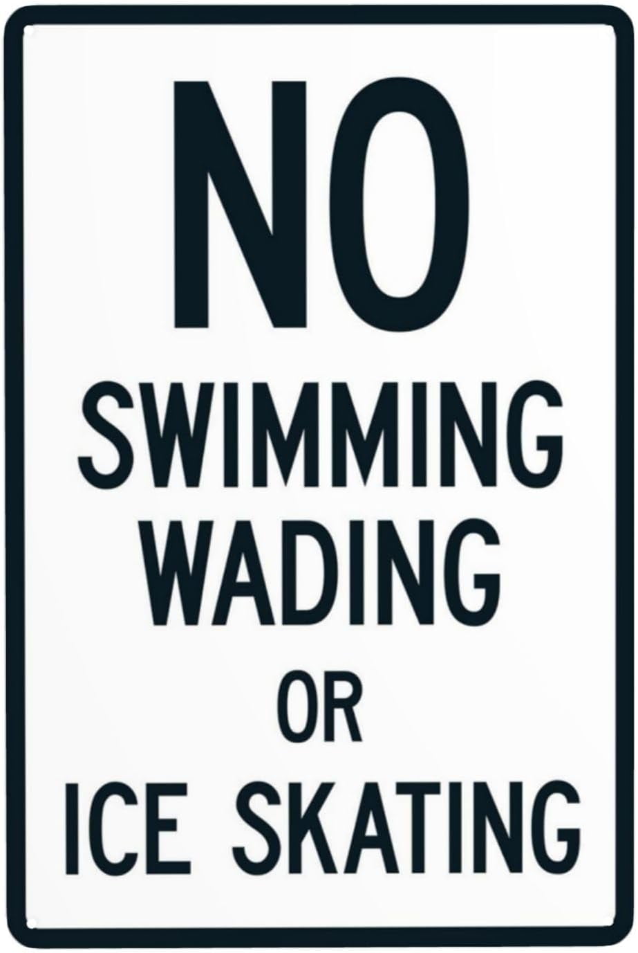No Swimming Wading Or Ice Skating Sign, Pool Sign Pool Rules Signs ...