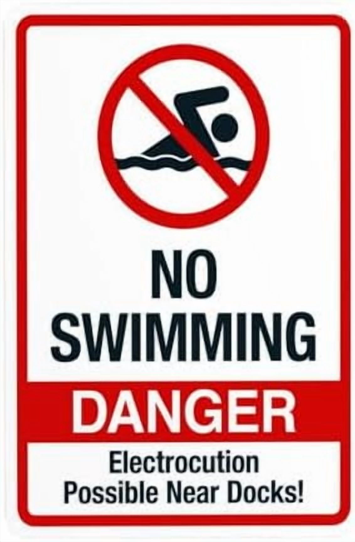 No Swimming Warning Sign, Pool Rules Metal Signs for Business Home ...