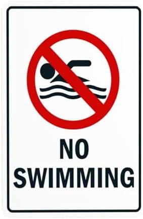 No Swimming Warning Sign, Pool Rules Security Metal Signs for Busines ...