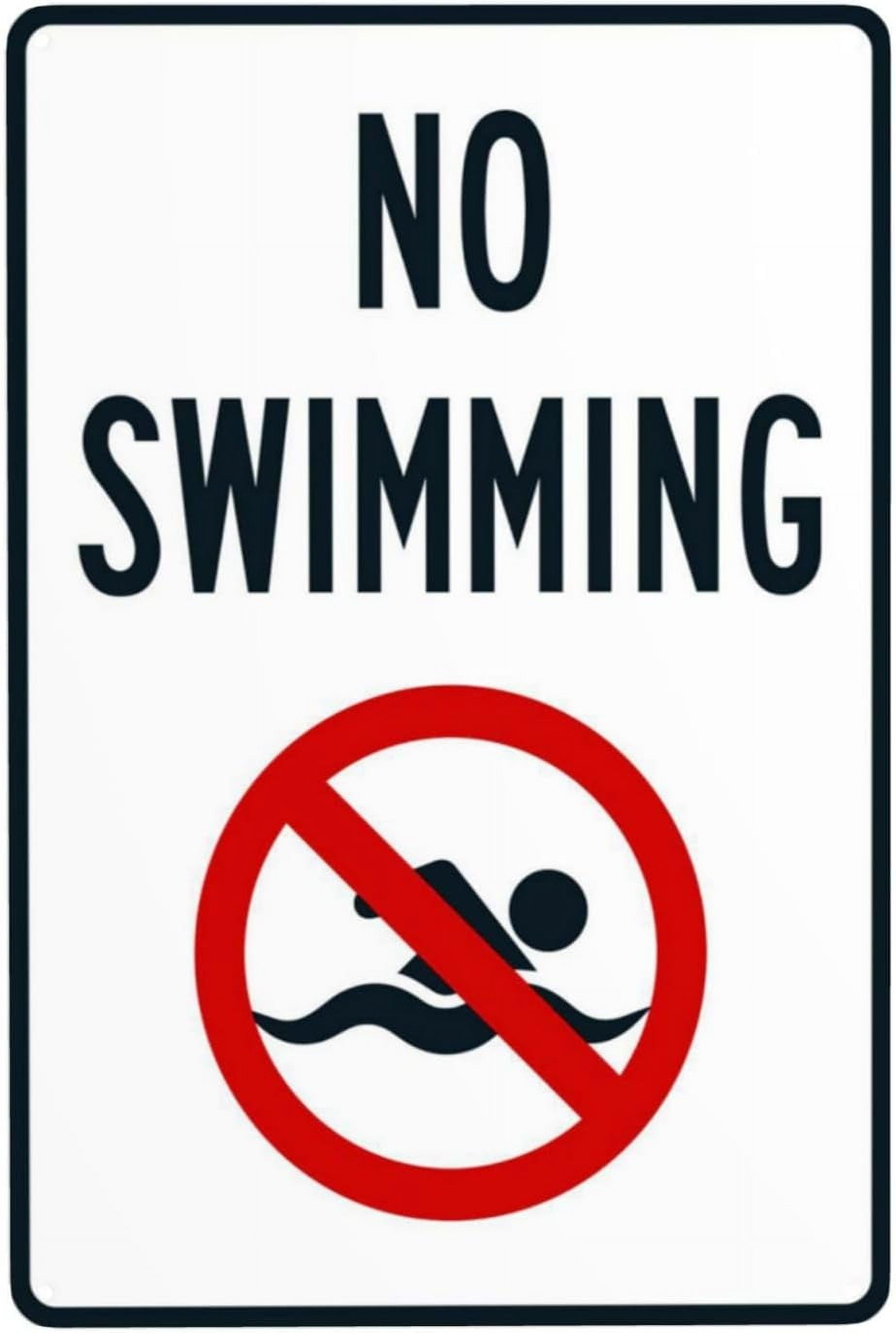 No Swimming With Prohibited Symbol Sign Pool Rules Signs Warning Sign ...