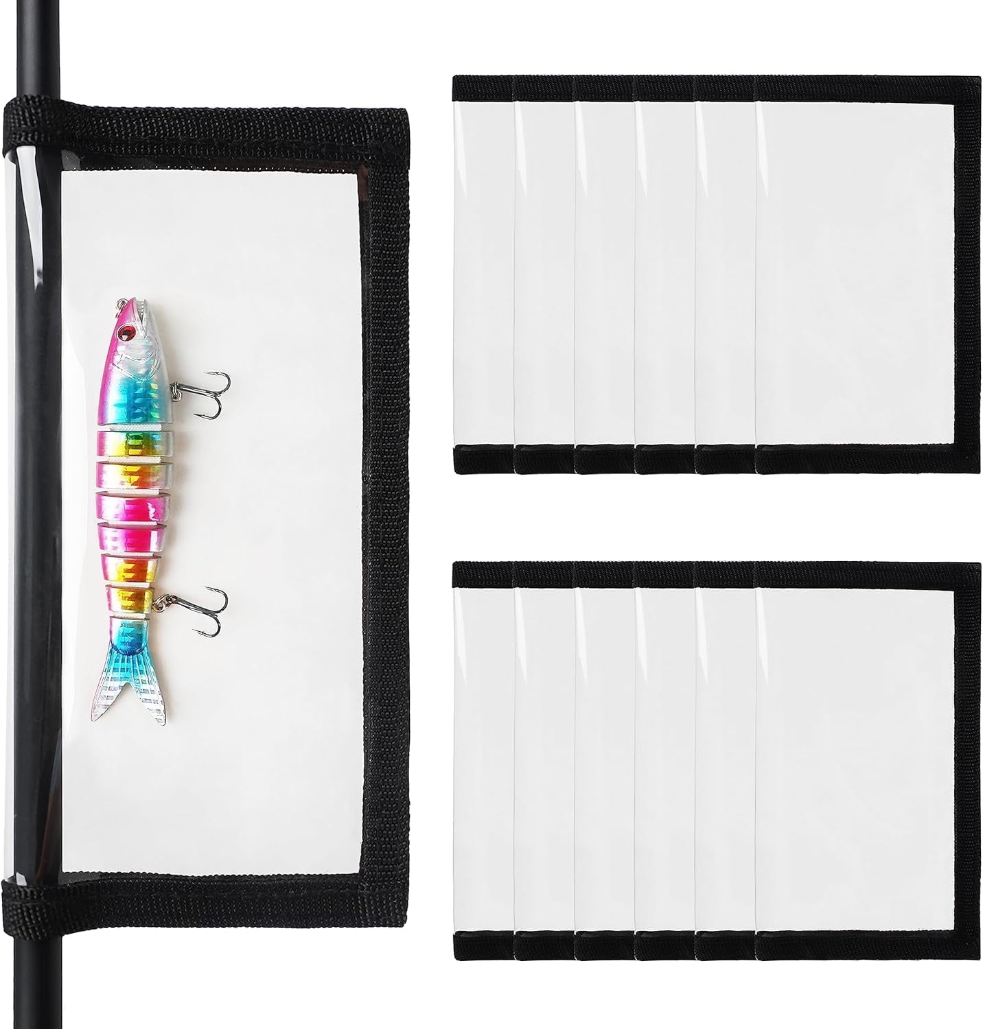 No-Tangle Lure Wraps - 12 pcs Clear Hook Protectors for Fishing Rods ...