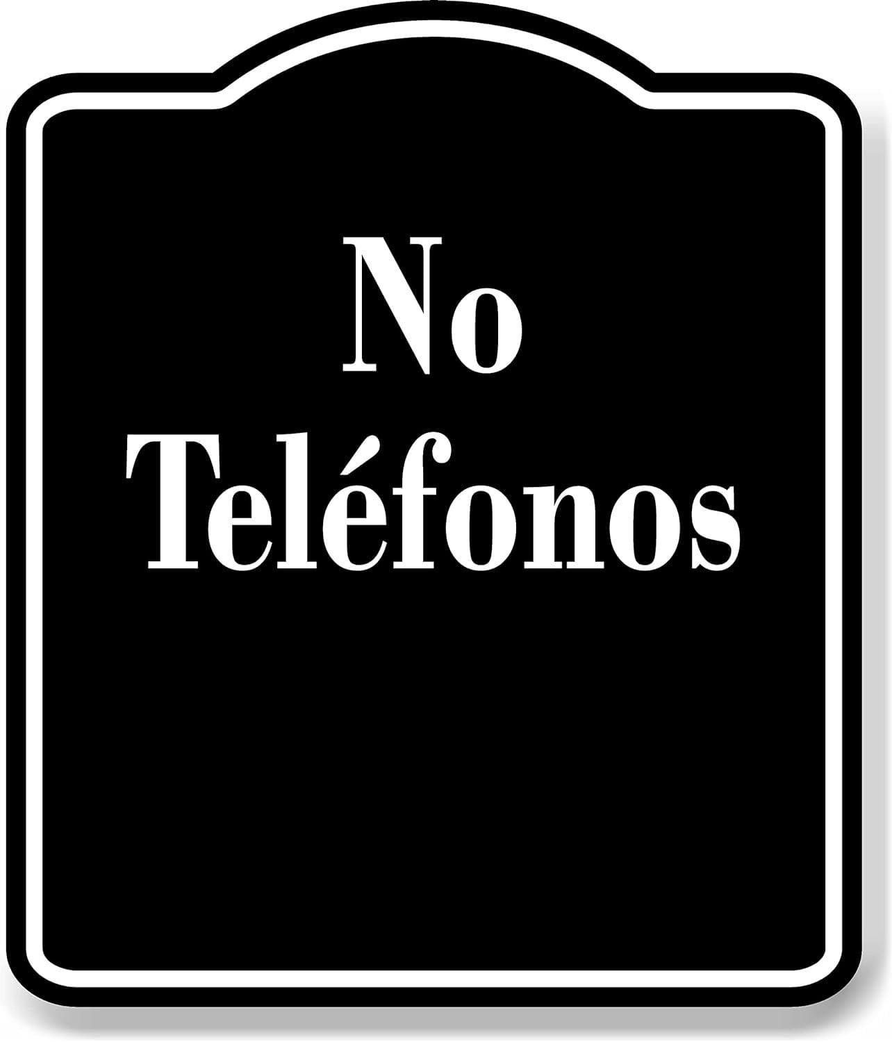No Tel fonos Spanish firmar BLACK Aluminum Composite Sign, 15"x18" - Walmart.com
