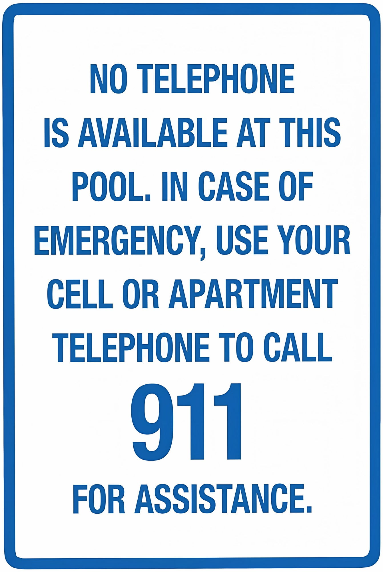 No Telephone is Available at This Pool Sign - 8"x12" Retro Aluminum ...