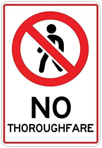 No Thoroughfare Metal Tin Sign 8x12 inch Business Security Sign Home ...