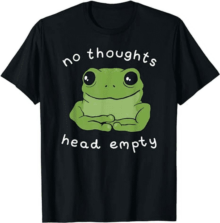 No Thoughts Head Empty Cute Frog Meme Aesthetic T-Shirt - Walmart.com