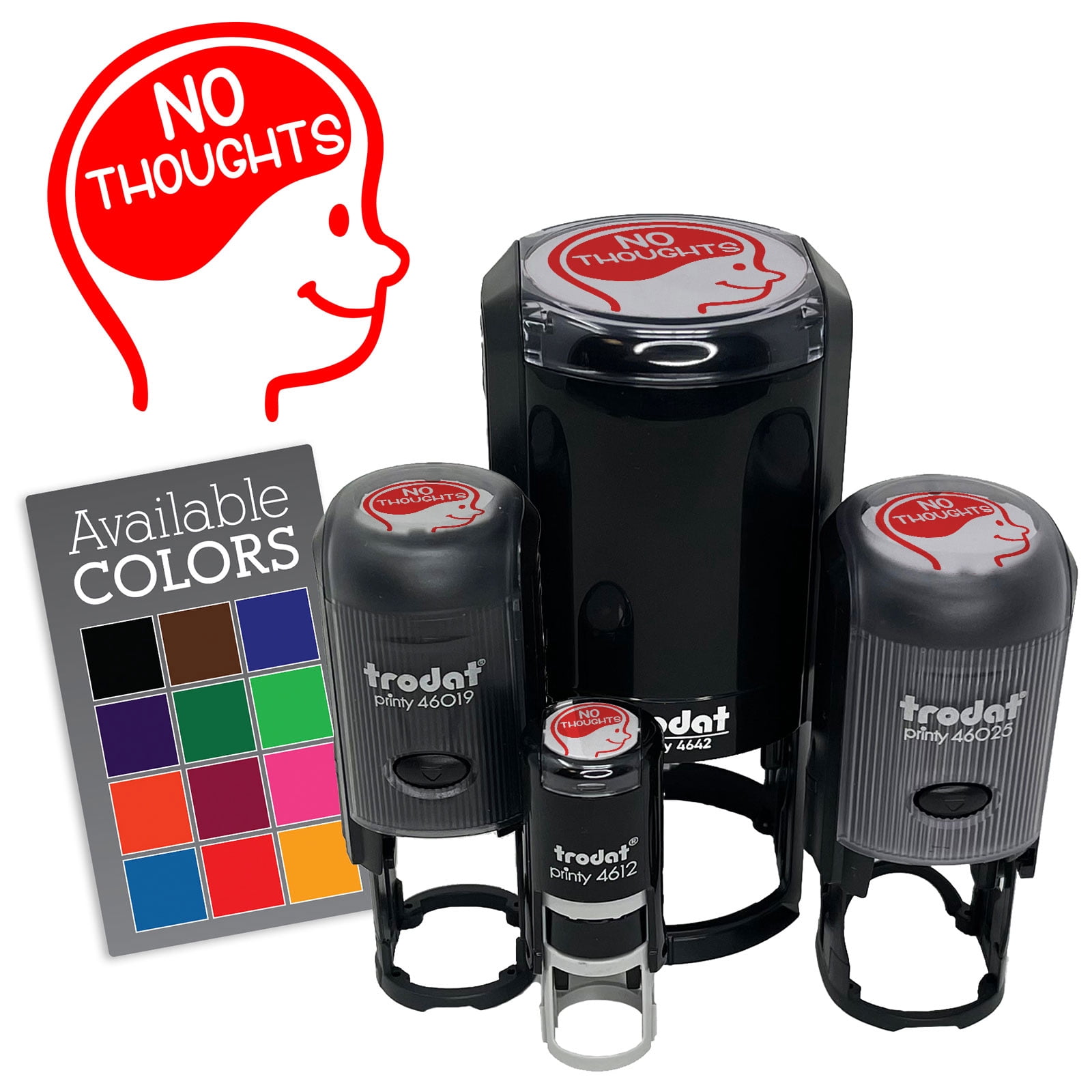No Thoughts Head Empty Dumb Brainless Self-Inking Rubber Stamp for ...