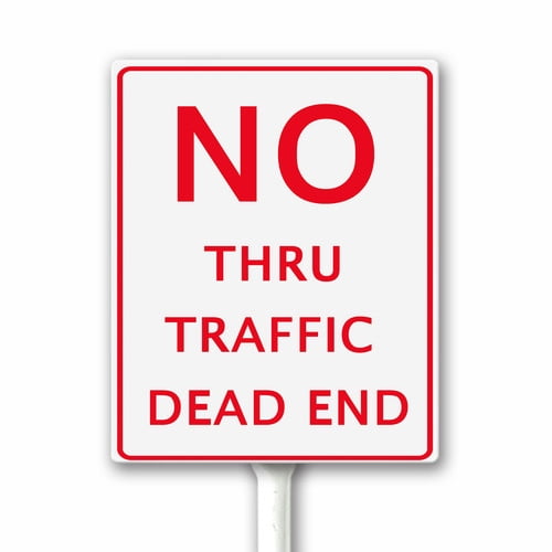 No Thru Traffic Dead End Yard Sign With Stake, Safety Sign for Road ...