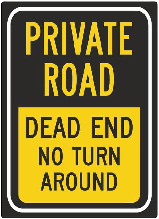 No Thru Traffic Sign, Dead End Sign Aluminum Metal Sign 12 X 16 Inch ...