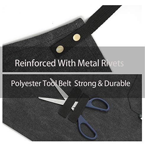 No-Tie Canvas Apron Heavy-Duty 16OZ Work Apron with Front Pocket Extra ...