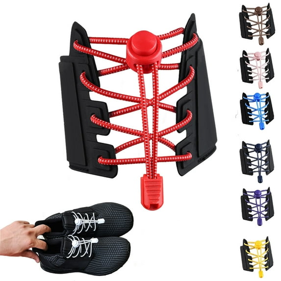 No Tie Shoelaces Elastic Heavy Duty Lock Adjustable Multi-colored Kids ...
