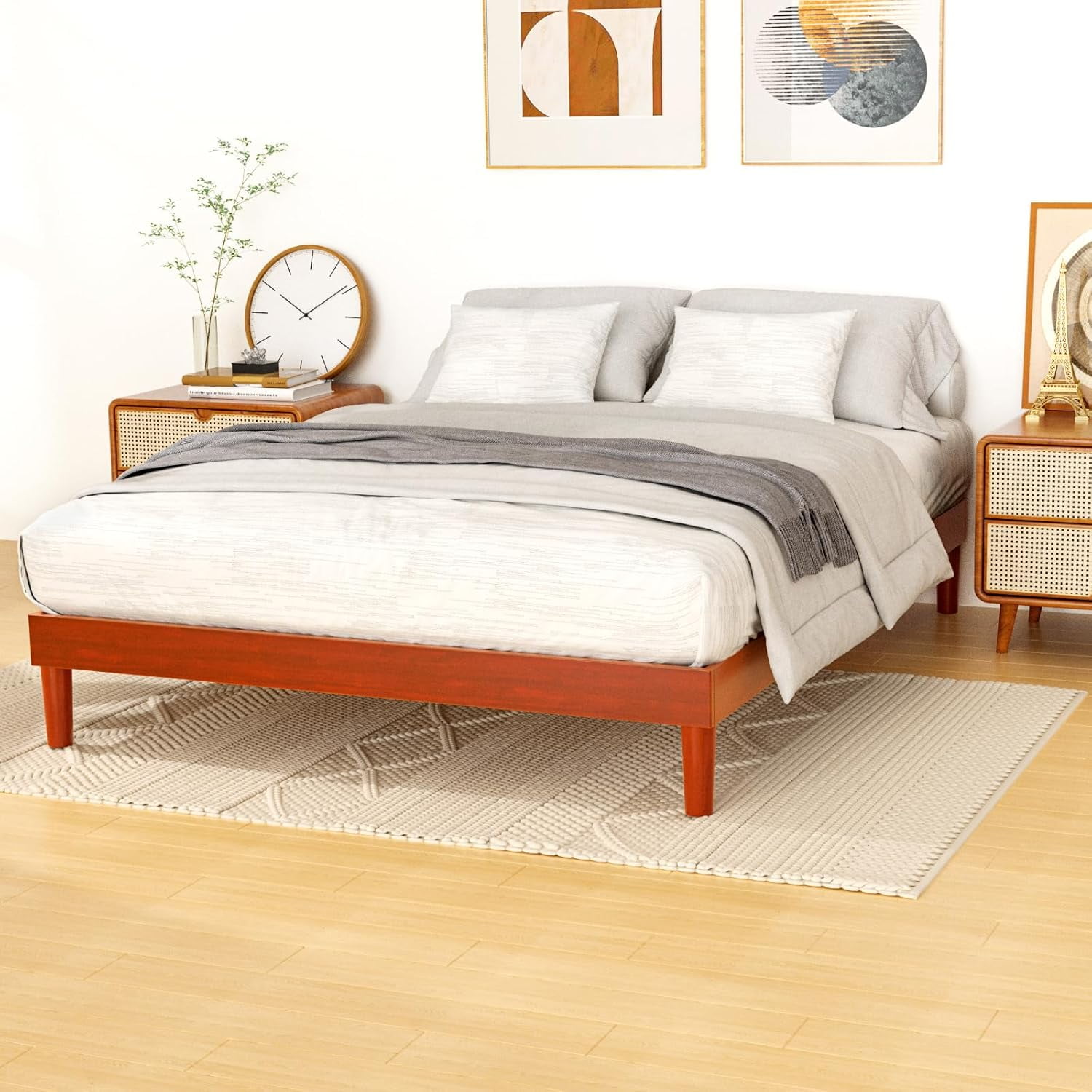 No Tool 15 Minute Easy Assembly Bed Frame, No Box Spring Needed, Solid ...