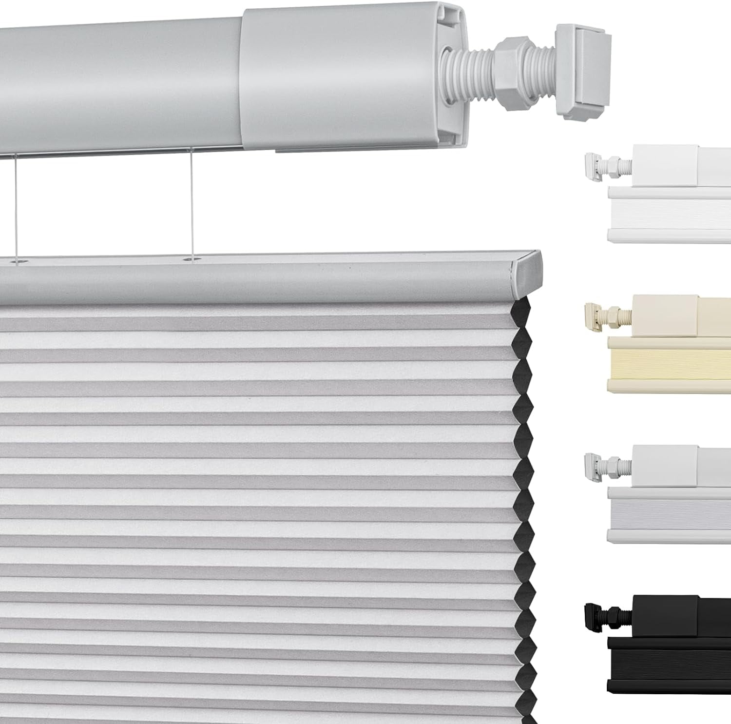 No Tools No Drill Shades for Indoor Window Blackout Top Down Bottom Up Cordless Cellular Shades ...