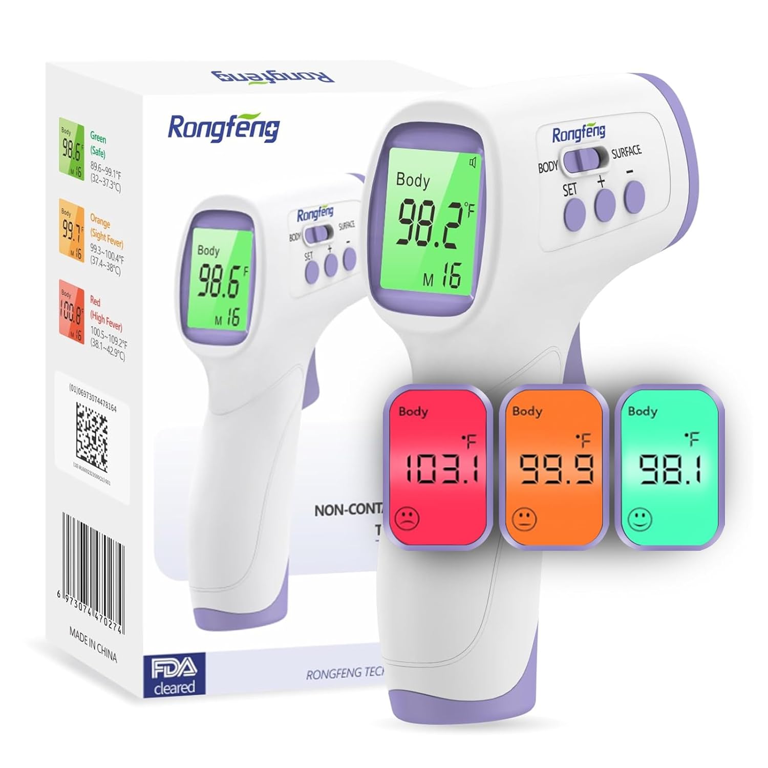 No-Touch Forehead Thermometer for Adults and Kids, Digital Thermometer ...
