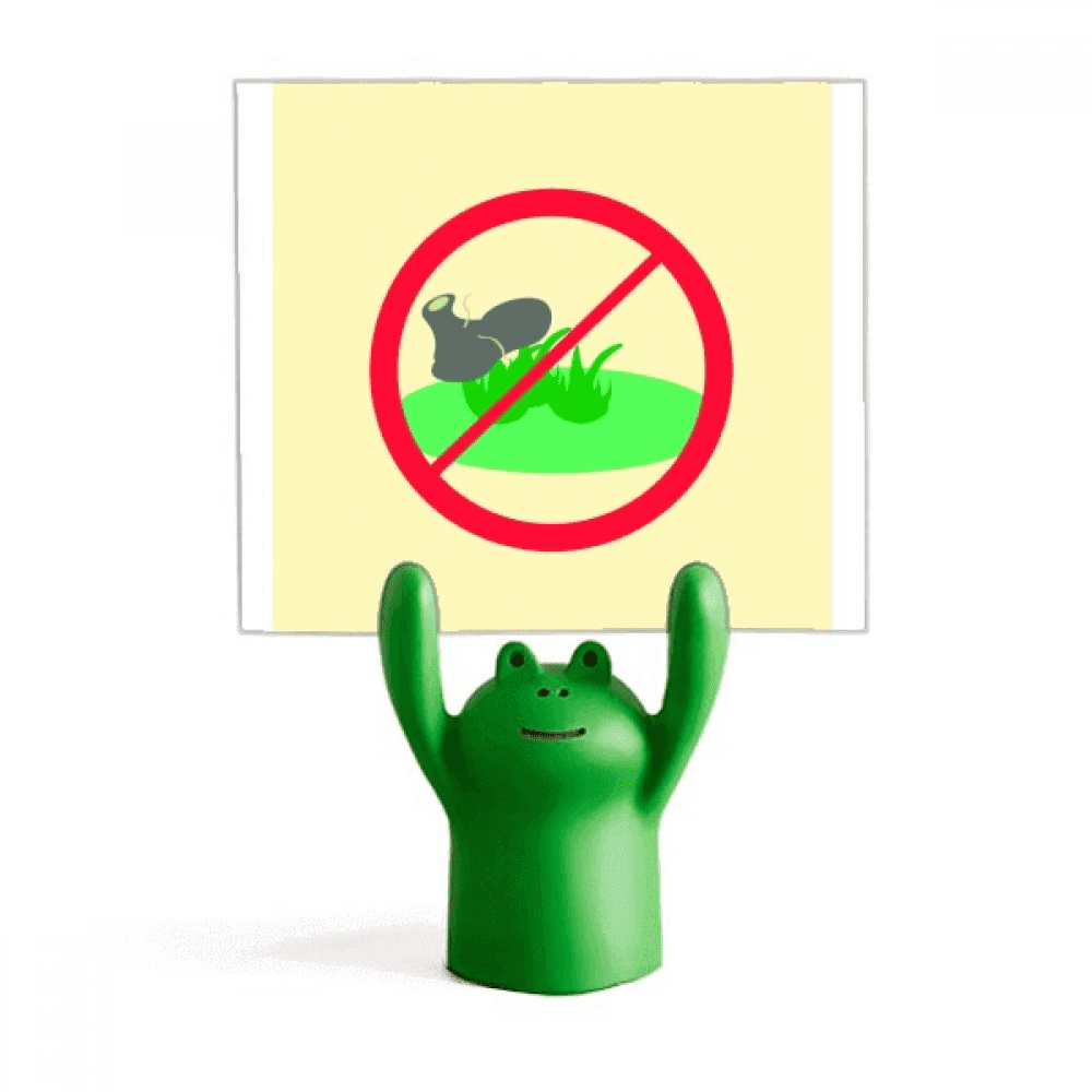 No Trampling Lawn Sign Art Deco Fashion Memo Holder Cartoon Animal Frog ...