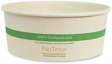 No Tree Wide Paper Bowls, 24 oz., 5.9-inch Diameter x 2.4-inch H ...