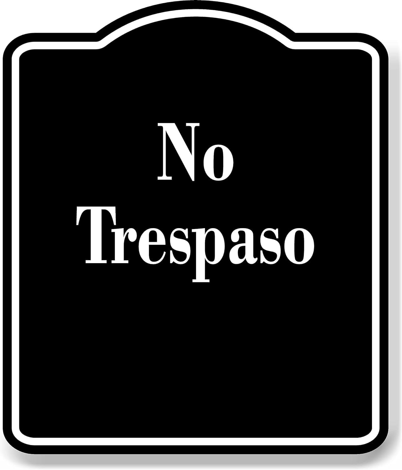 No Trespaso Spanish firmar BLACK Aluminum Composite Sign, 20"x24 ...