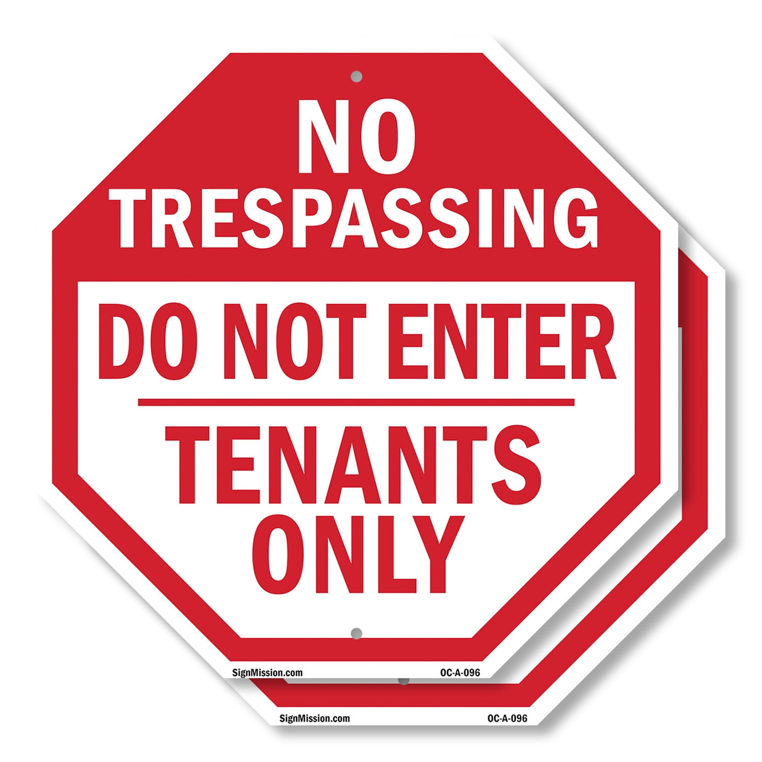 No Trespassing Do Not Enter Tenants Only (2 Pack) 10 inch X 10 inch ...
