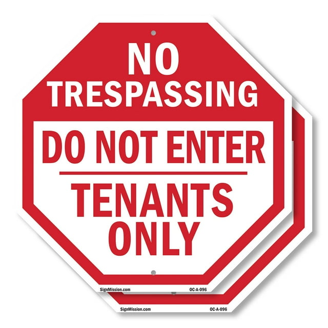 No Trespassing Do Not Enter Tenan Octagon Sign Weather Resistant Made ...