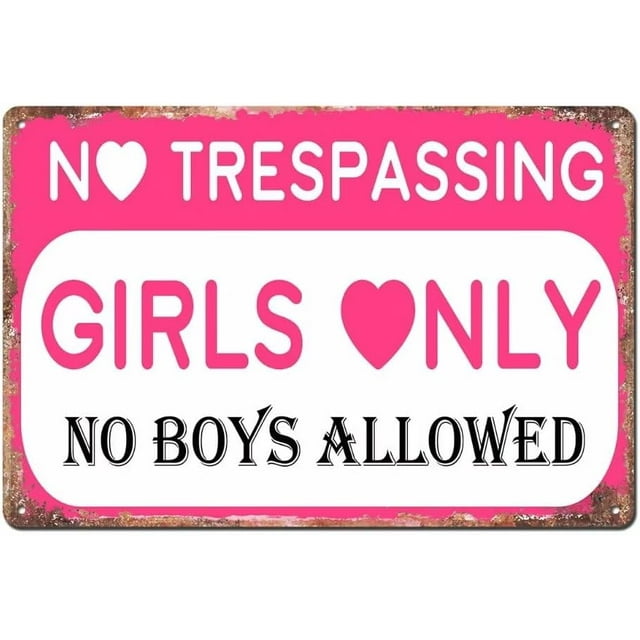 No Trespassing Girls Only Sign Pink Room Decor for Bedroom Door or Wall ...