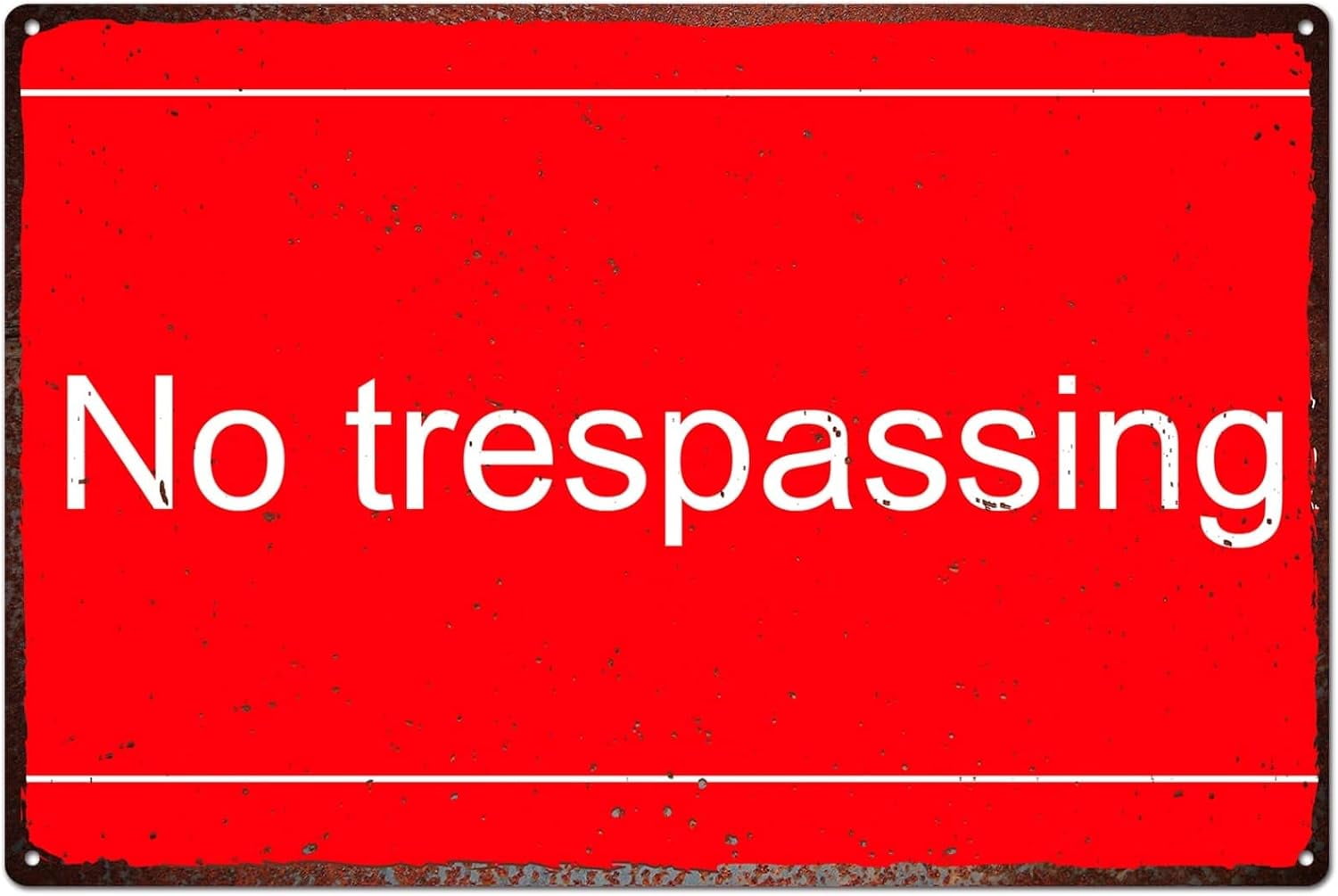 No Trespassing Metal Tin Sign, No Trespassing Signs Art Wall Decor ...