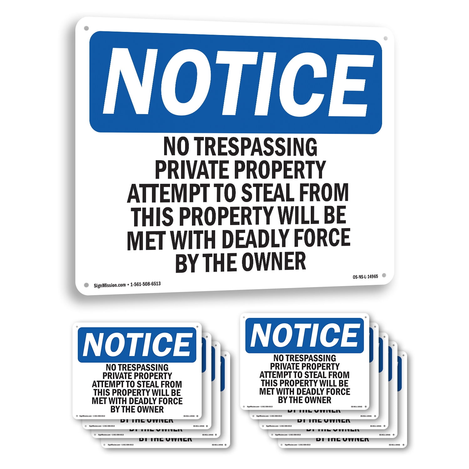 No Trespassing Private Property Attempts OSHA Notice Aluminum Sign 24 ...