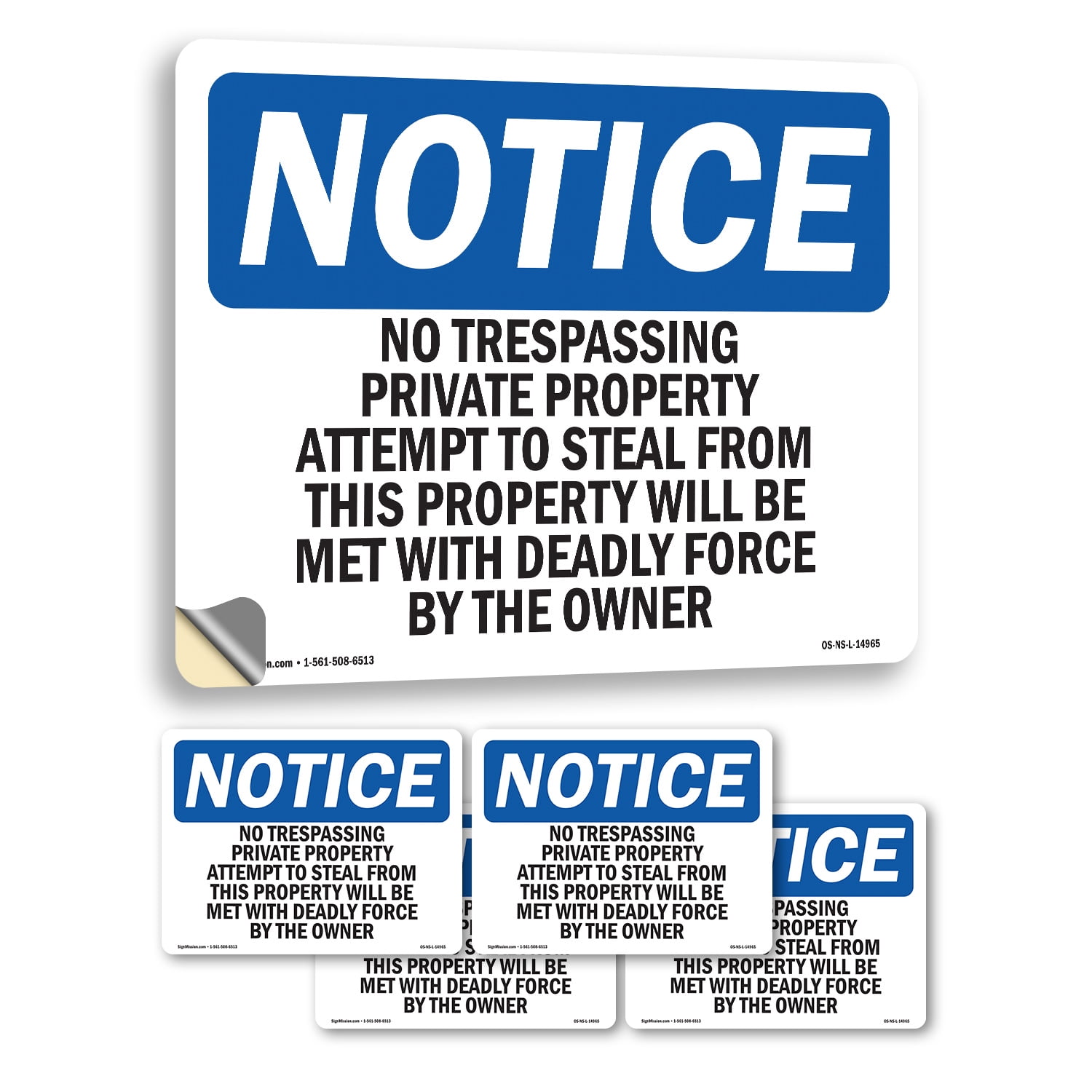 No Trespassing Private Property Attempts OSHA Notice Vinyl Decal Label ...