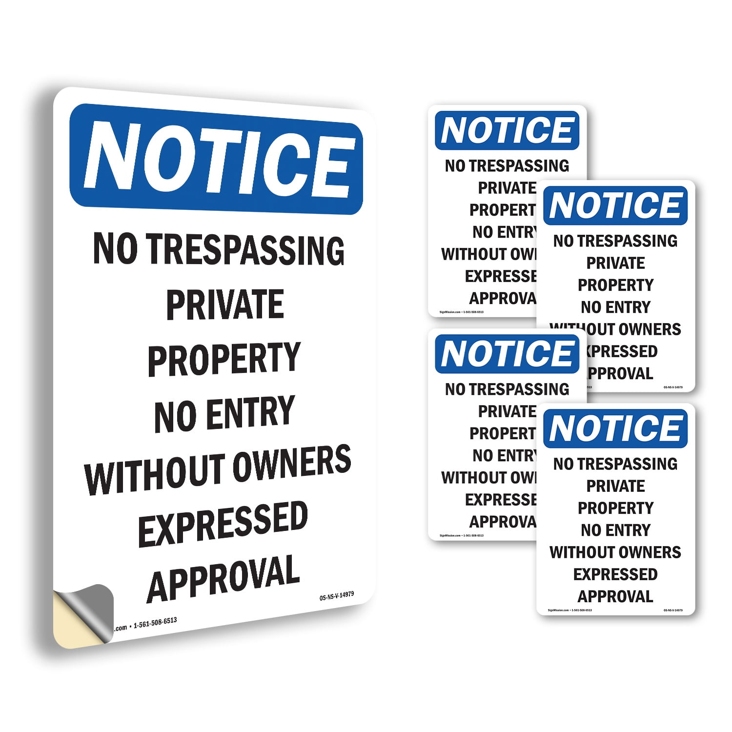 No Trespassing Private Property OSHA Notice Vinyl Decal Label 24 Inch x ...